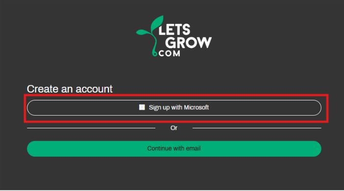 How to Link or Register with a Microsoft Account in LetsGrow