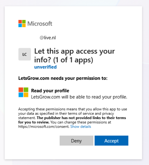 How to Link or Register with a Microsoft Account in LetsGrow