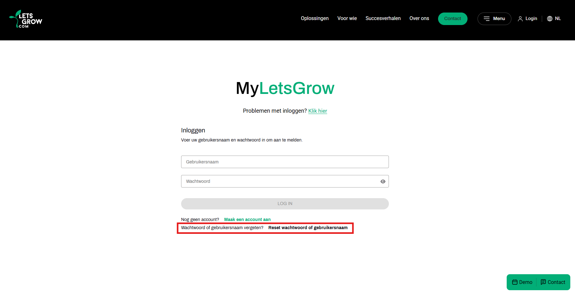 MyLetsGrow - Wachtwoord wijzigen