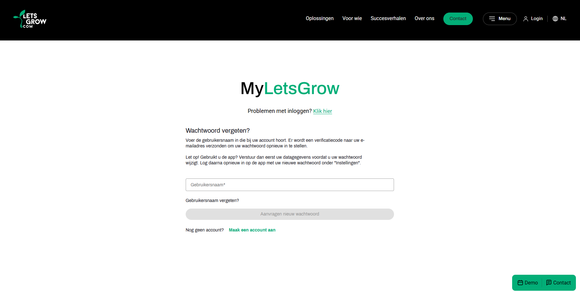MyLetsGrow - Wachtwoord wijzigen